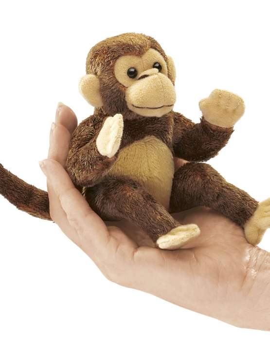 Hånddukker og finger bamser - Blød lille abe - Til historie og tryghed