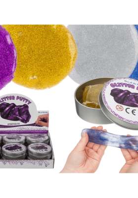 Klem og leg med glitter putty i dåse | vælg din favoritfarve her!